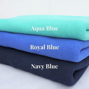 Rib Knit 100% Cotton Fabric 12 COLORS | 60 Inch Width Baby Rib 1x2 ...