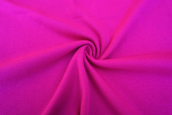 Rib Knit 100% Cotton Fabric Hot Pink Solid 58/60 Inch Width - Etsy