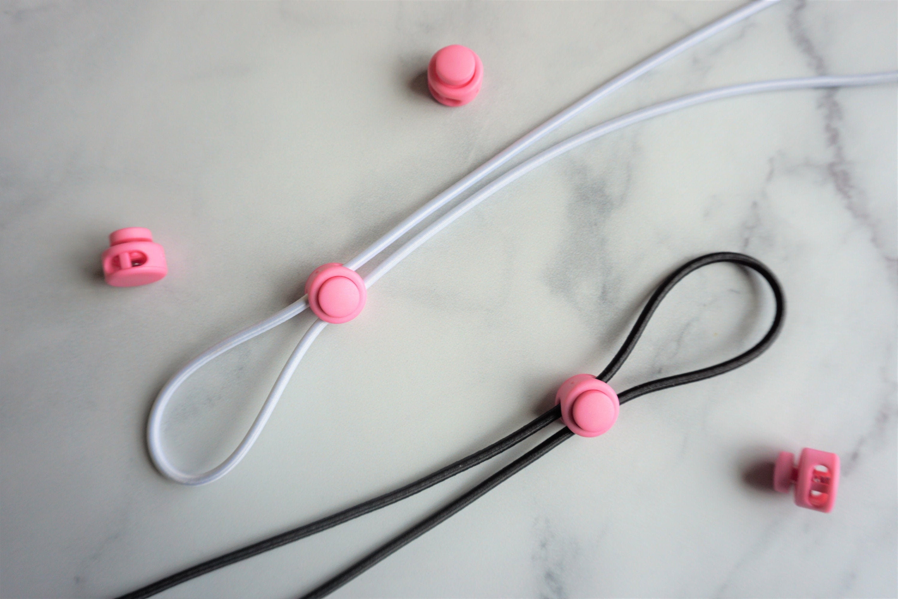 Pink Cord Lock With Button 5/8 Inch Cord Stopper / Two Hole Toggles ...
