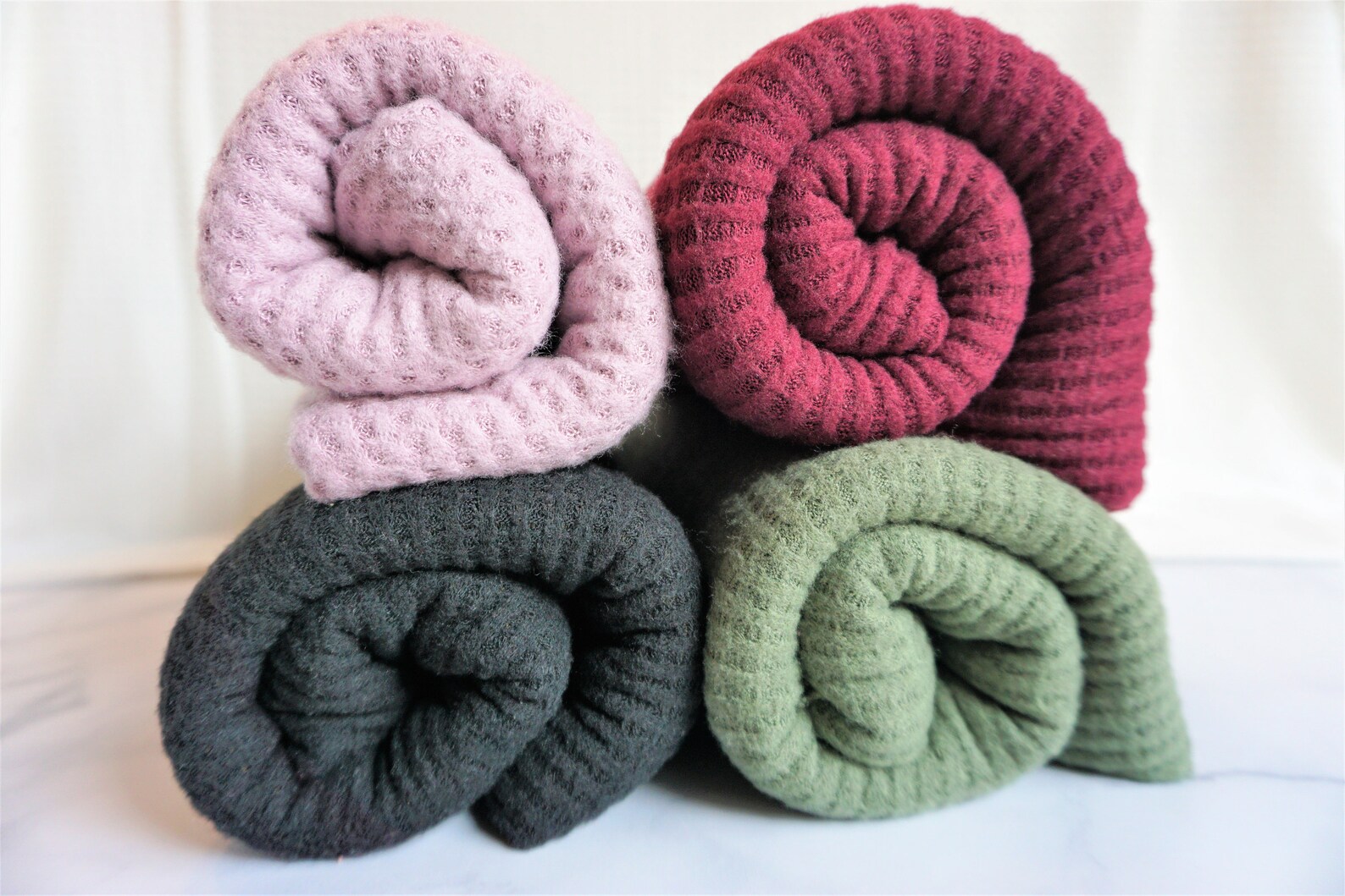 Brushed Waffle Knit Fabric Solid Colors | 55" to 60" | Poly Rayon ...