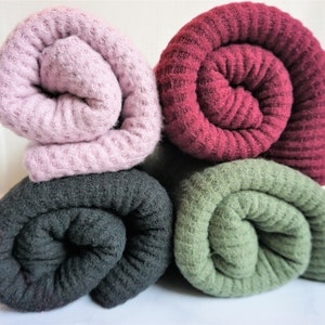 Brushed Waffle Knit Fabric Solid Colors | 55" to 60" | Poly Rayon ...