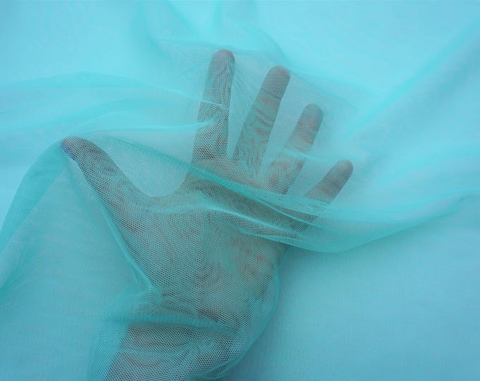 Power Net Mesh Fabric Aqua Blue | 60 Inch Width | 2- Way Stretch Nylon ...