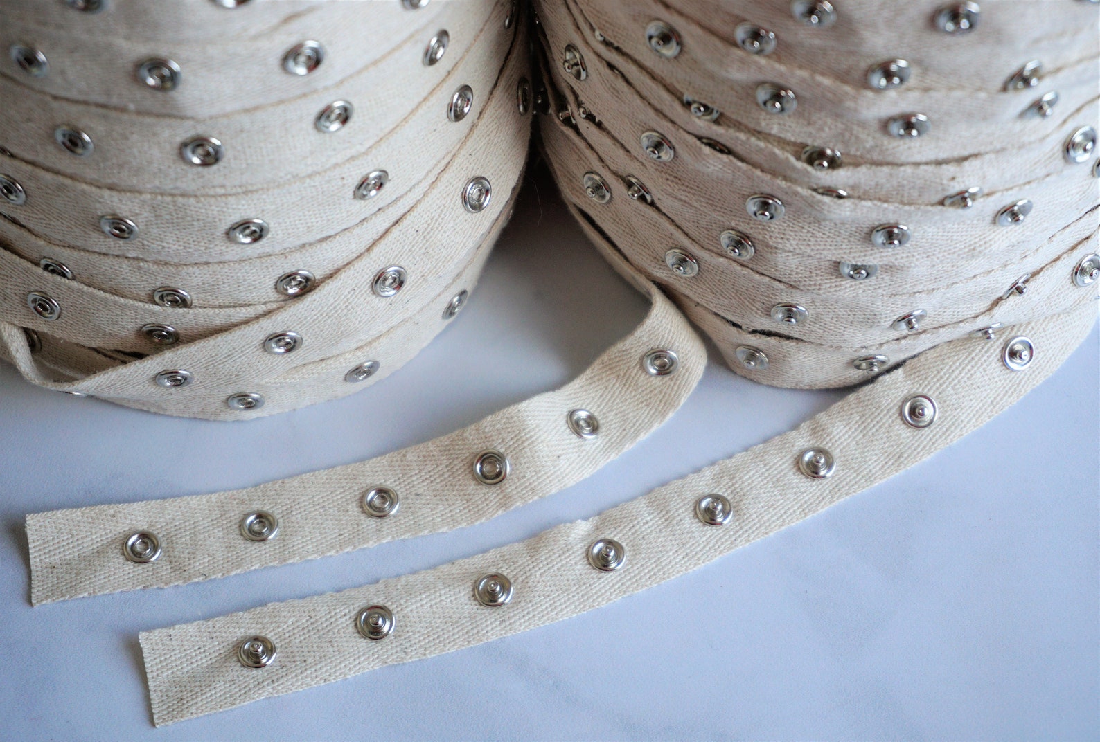 Snap Tape 3/4 Natural Cotton Twill Tape Beige Silver | Etsy