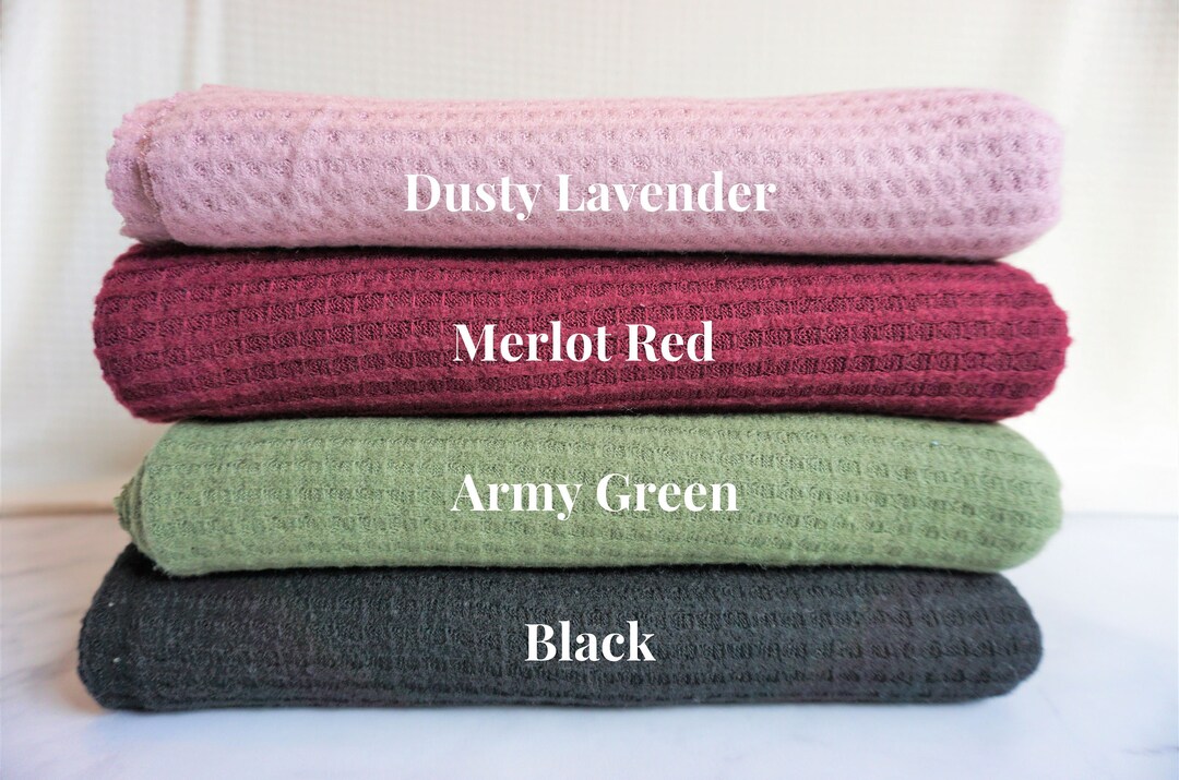 Brushed Waffle Knit Fabric Solid Colors | 55" to 60" | Poly Rayon ...