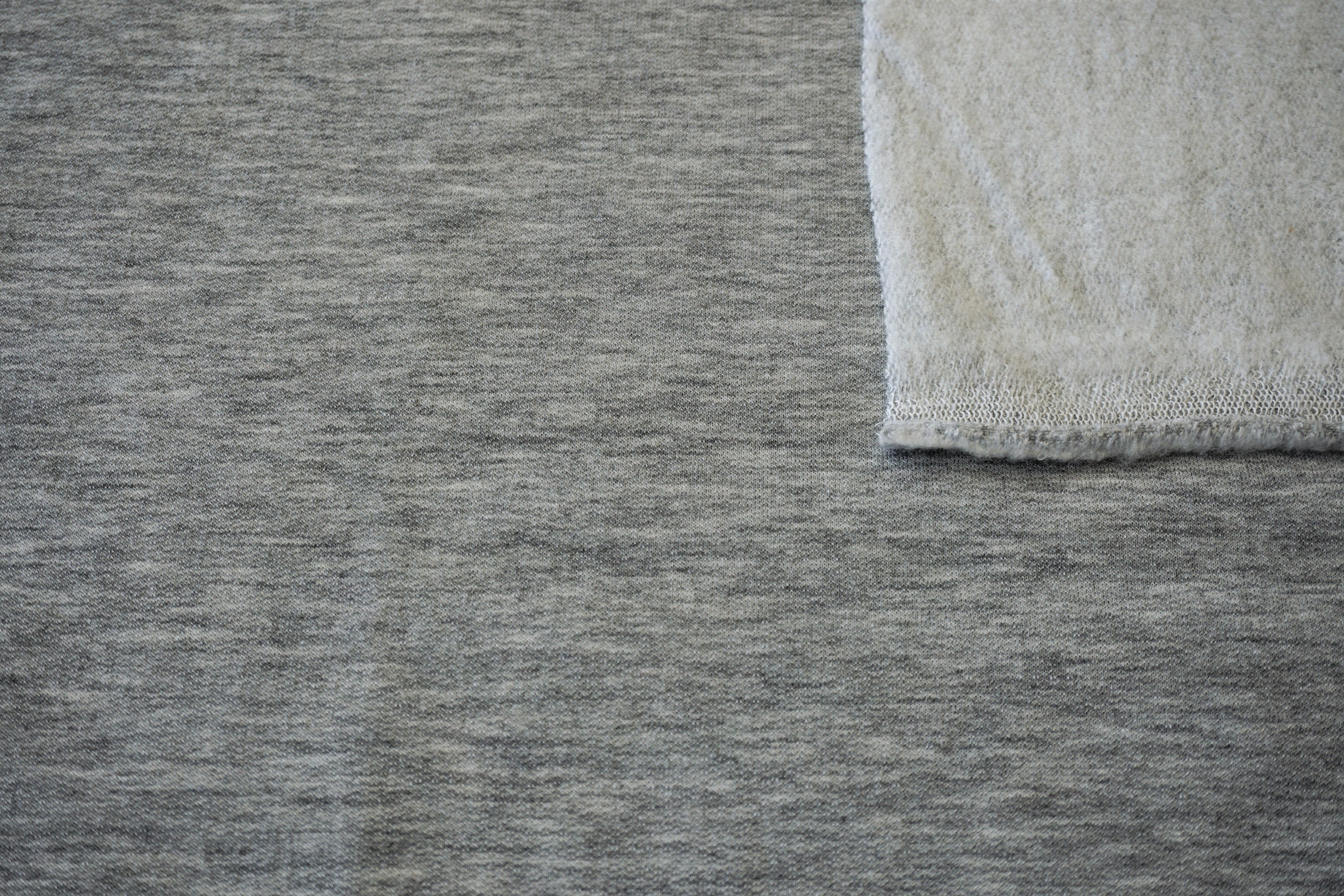 French Terry Brushed Fleece Fabric Heather Light Gray 60 - Etsy