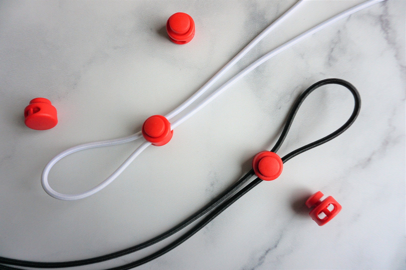 Red Cord Lock With Button 5/8 Inch Cord Stopper / Two Hole Toggles ...