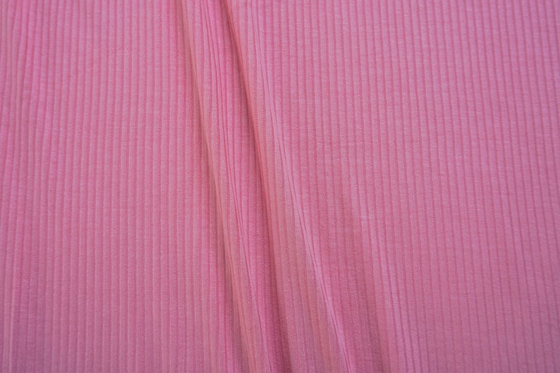 Rib Knit Fabric Pink Bubblegum Solid | 62 Inch Width | Medium/ Heavy ...