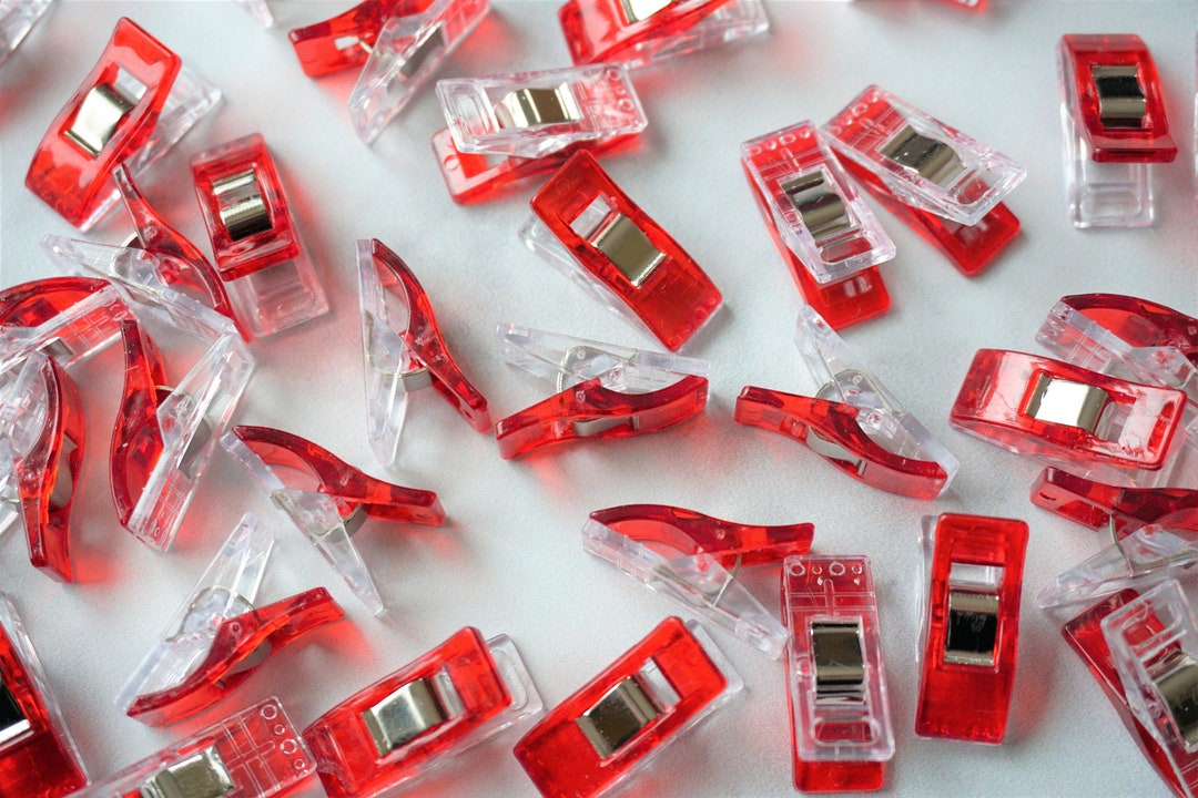 Red Sewing Clips Set / Mini / 15 Ct 25 Ct 50 Ct 100 Ct / With Reusable ...