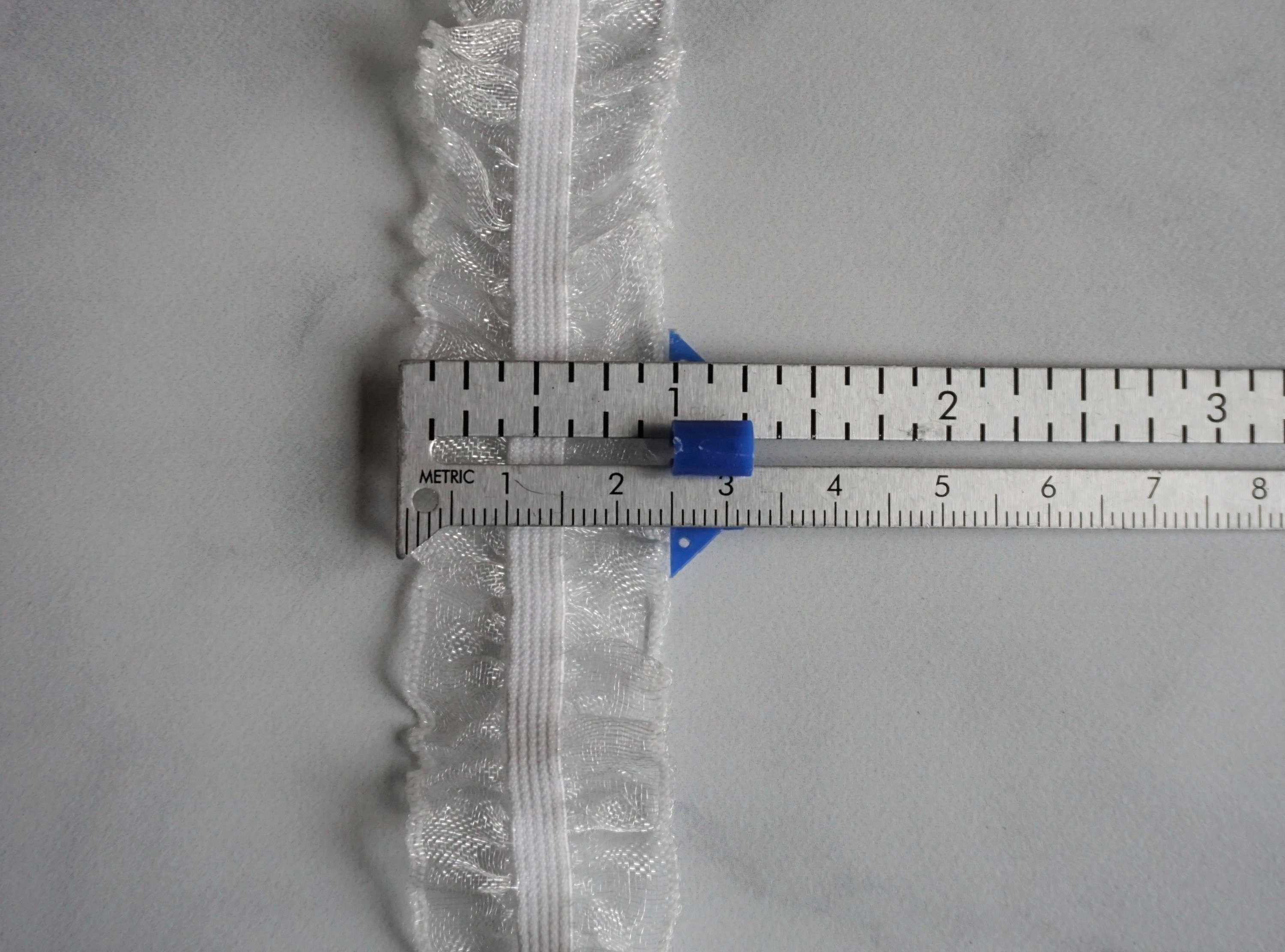 Double Ruffle Elastic Organza Trim White | 1 Inch (25mm) | by the Yard ...