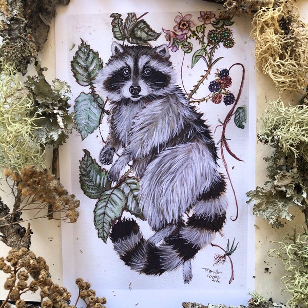 Raccoon Painting - Etsy