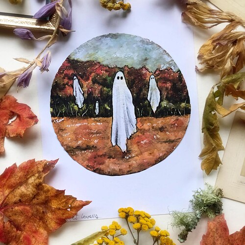 Woodland Ghost Art Prints Watercolor Painting Ghost Art - Etsy