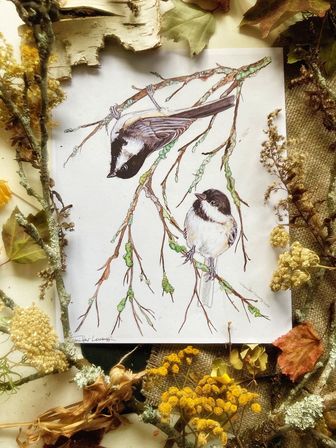 Chickadees Prints, Art Prints, Bird Painting, Nature Art, Bird ...