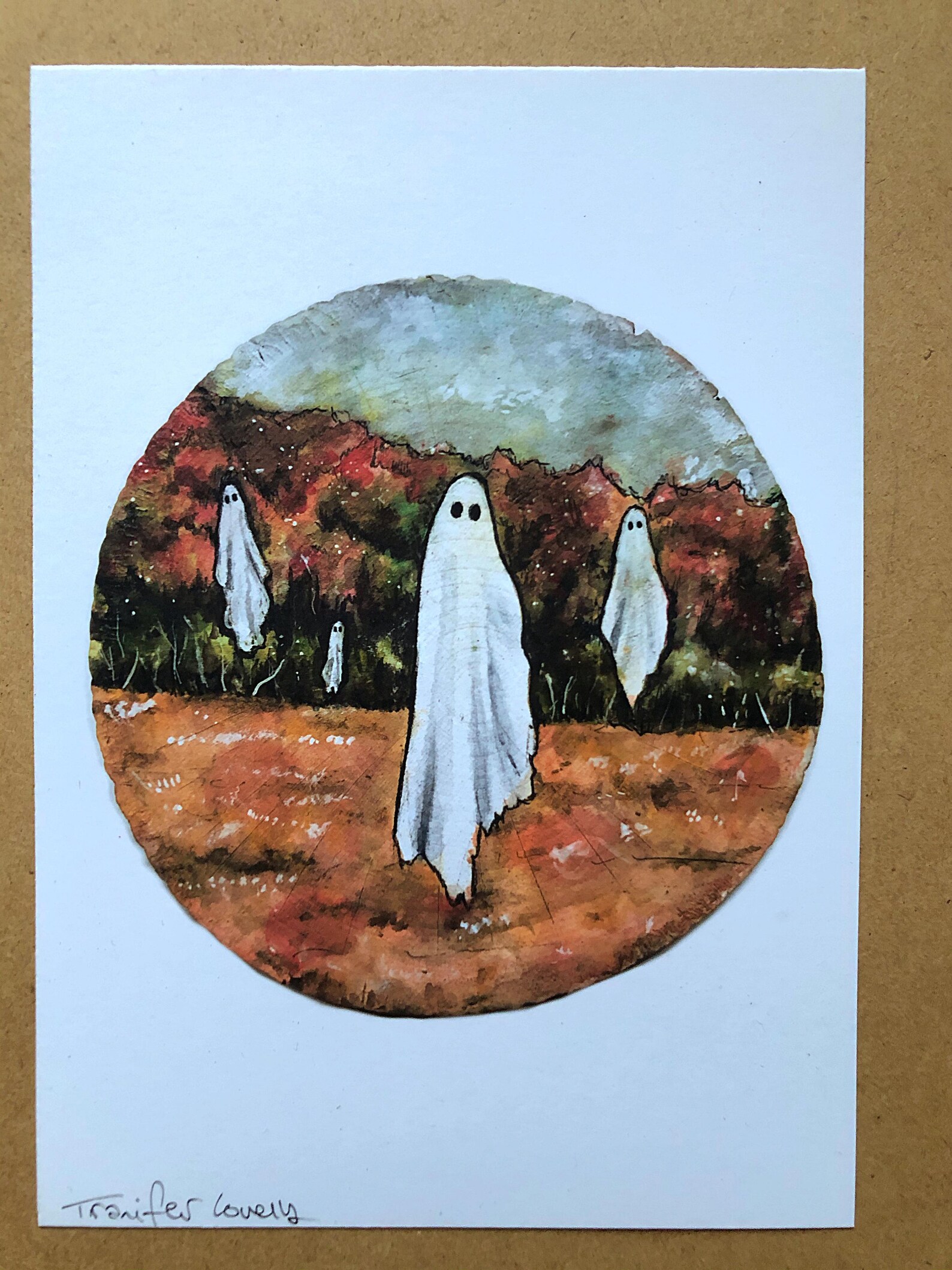 Autumn Ghosts Art Prints Watercolor Painting Ghost Art - Etsy