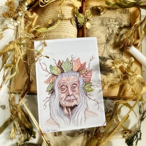 The Crone, Art Prints, Witch Art, Folklore Art, Green Witch, Watercolor ...