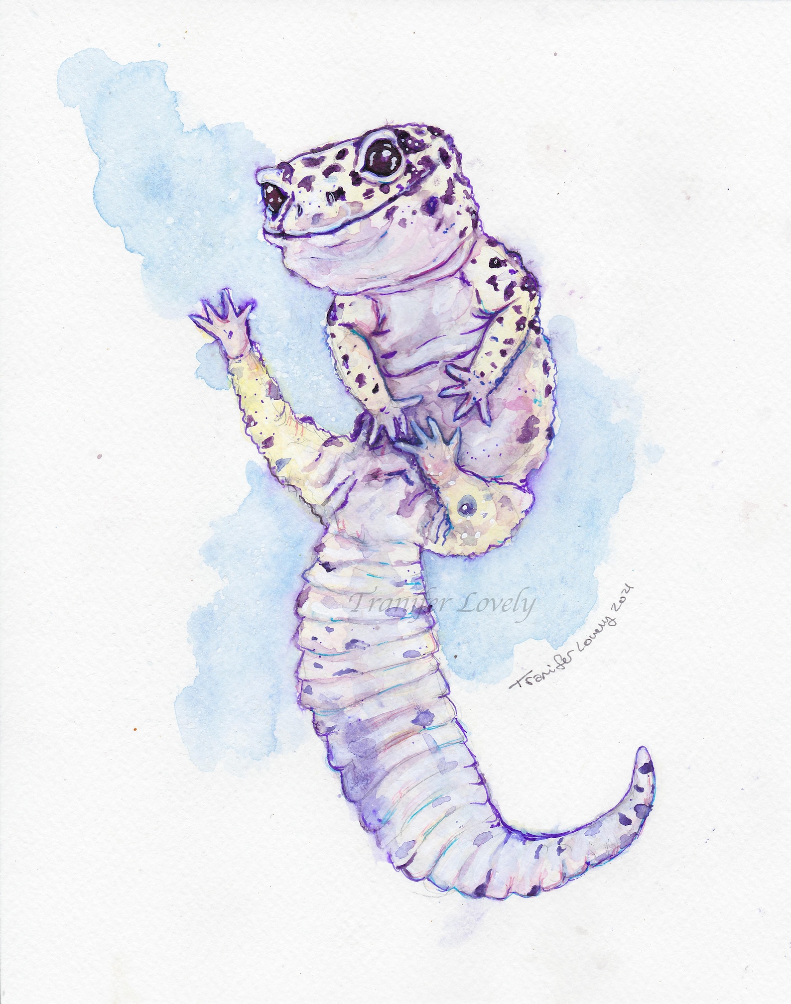 Leopard Gecko Art Prints Lizard Wall Art Gecko Watercolor - Etsy