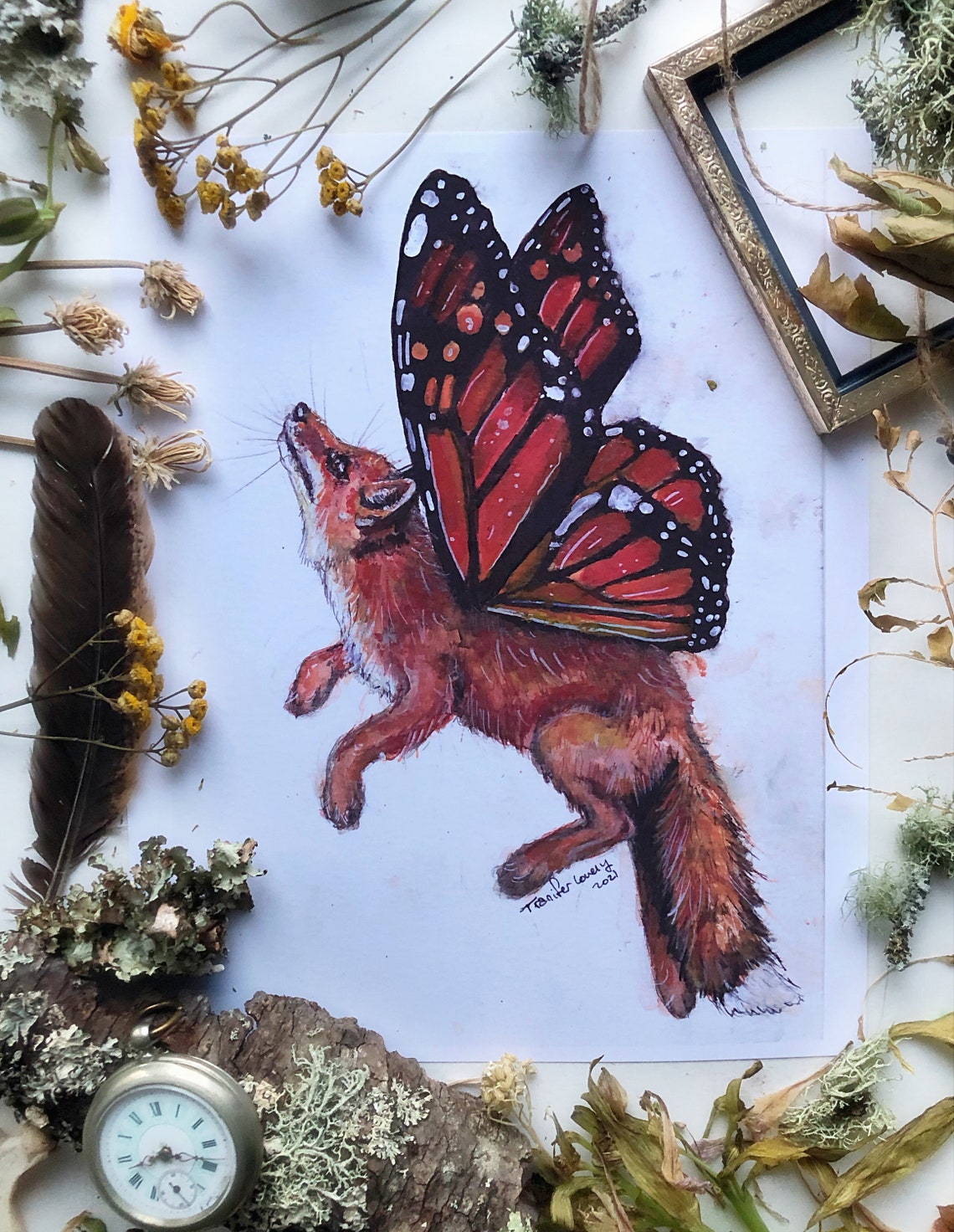 Fairy Fox, Art Prints, Fox Watercolor, Fox Art, Fairy Art, Butterfly ...