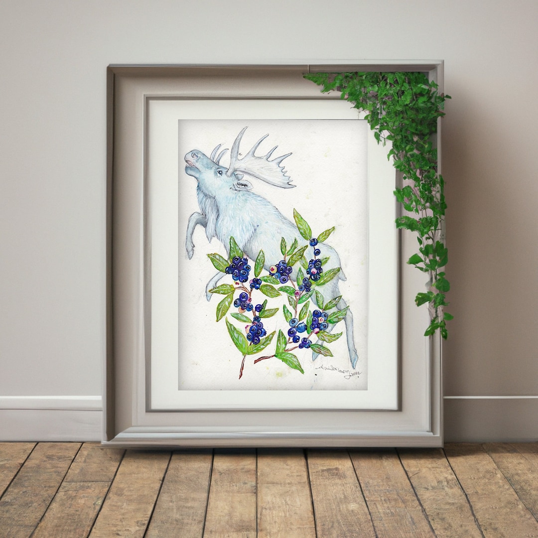 Specter Moose, Art Prints, Moose Wall Art, Cryptozoology Art, Cryptid ...