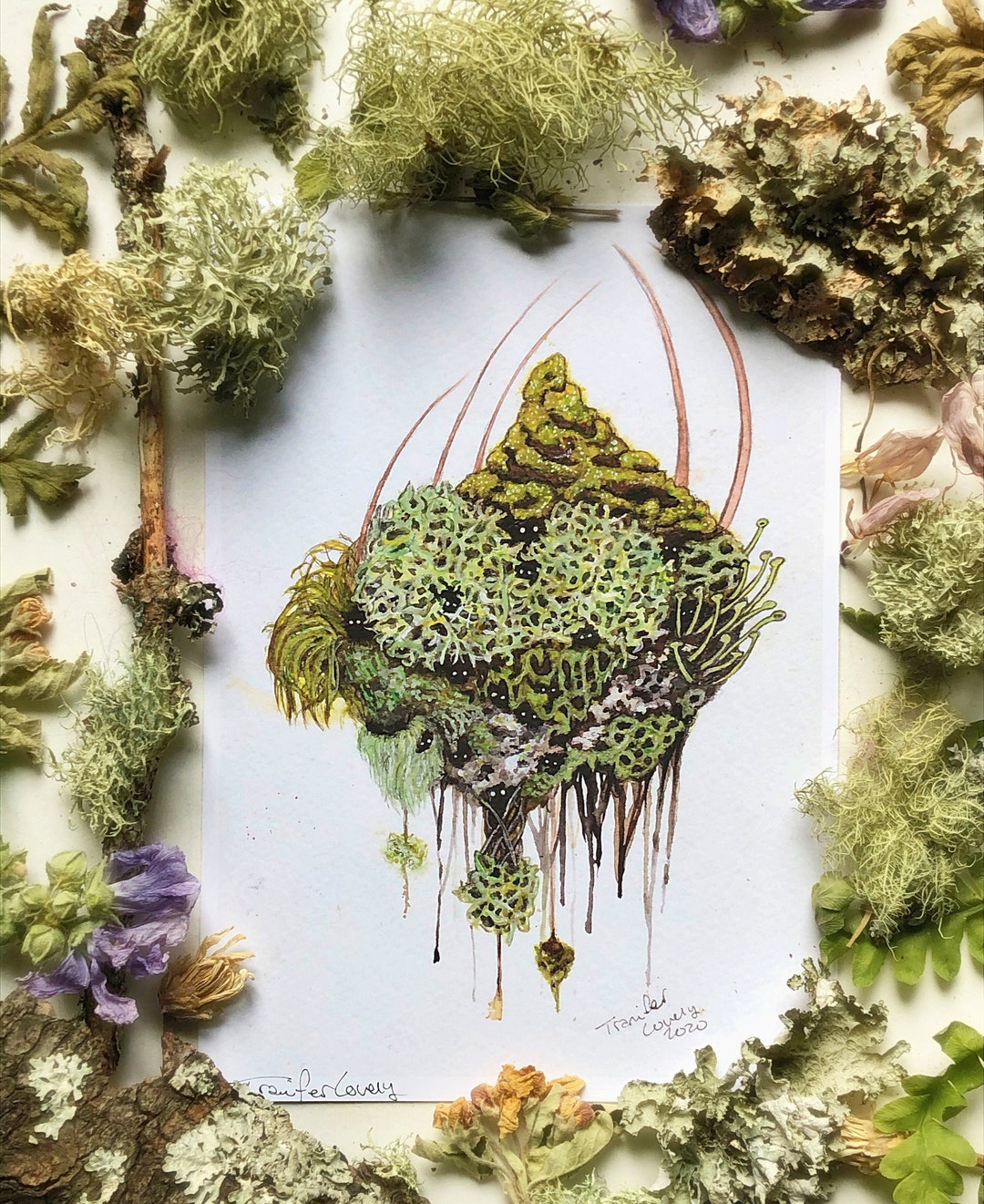 Moss Spirits, Art Prints, Watercolor Painting, Moss Art, Witch Art ...