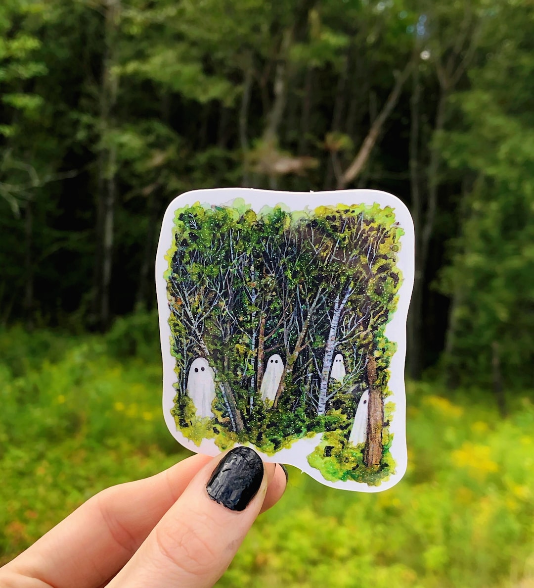 Haunted Forest Vinyl Stickers, Ghost Stickers, Halloween Stickers, Cute ...