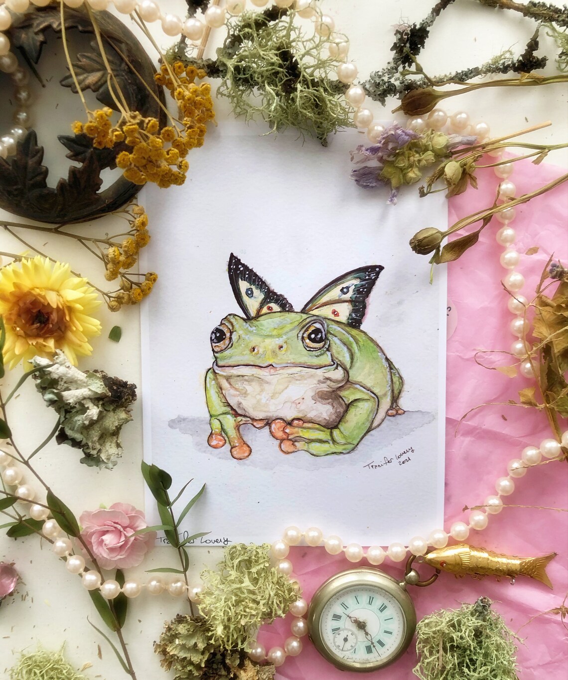 Fairy Frog Art Prints Frog Art Green Frog Gifts Witch Home | Etsy