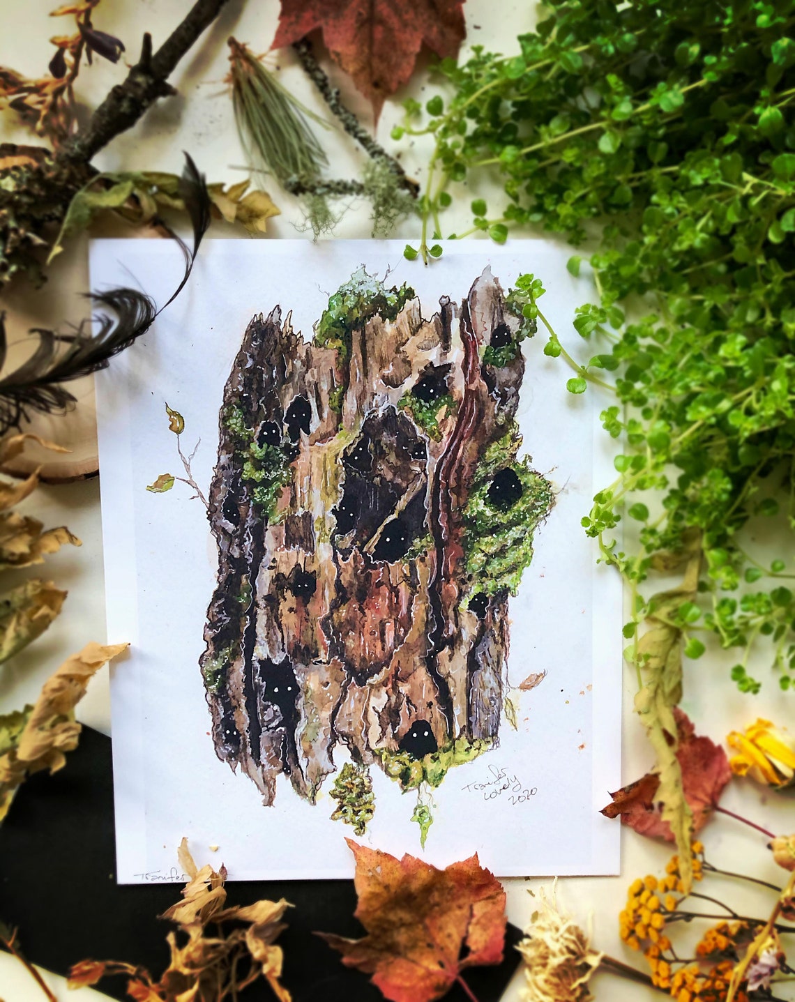 Tree Spirits Art Prints Watercolor Painting Forest Art - Etsy