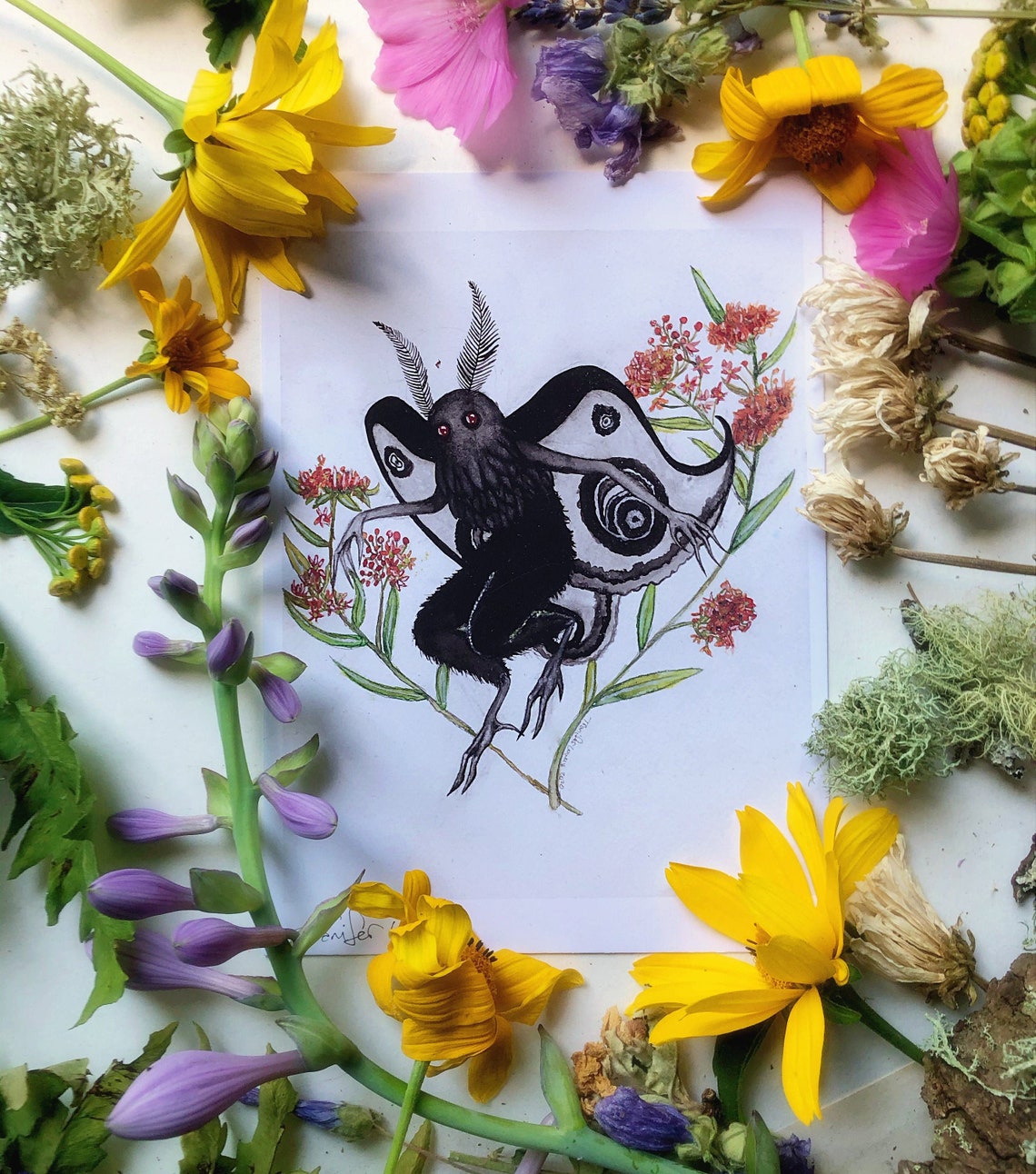 Mothman Painting Art Prints Mothman Cryptid Cryptozoology - Etsy