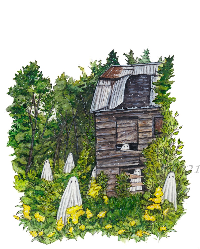 Haunted House, Art Prints, Halloween Art, Ghost Art, Forest Art ...