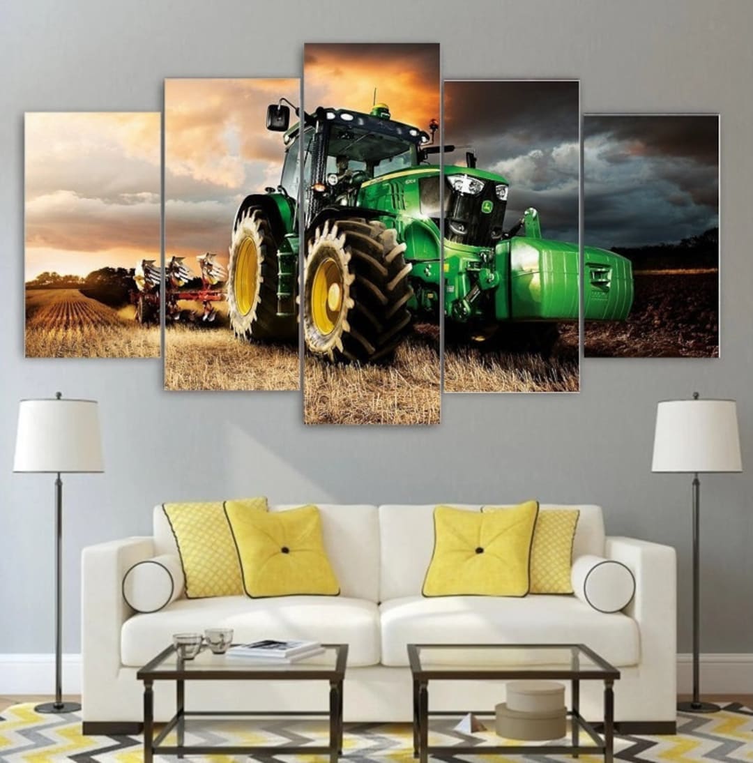 John Deere Tractor Canvas Wall Art Framed / Agriculture Home Decor ...