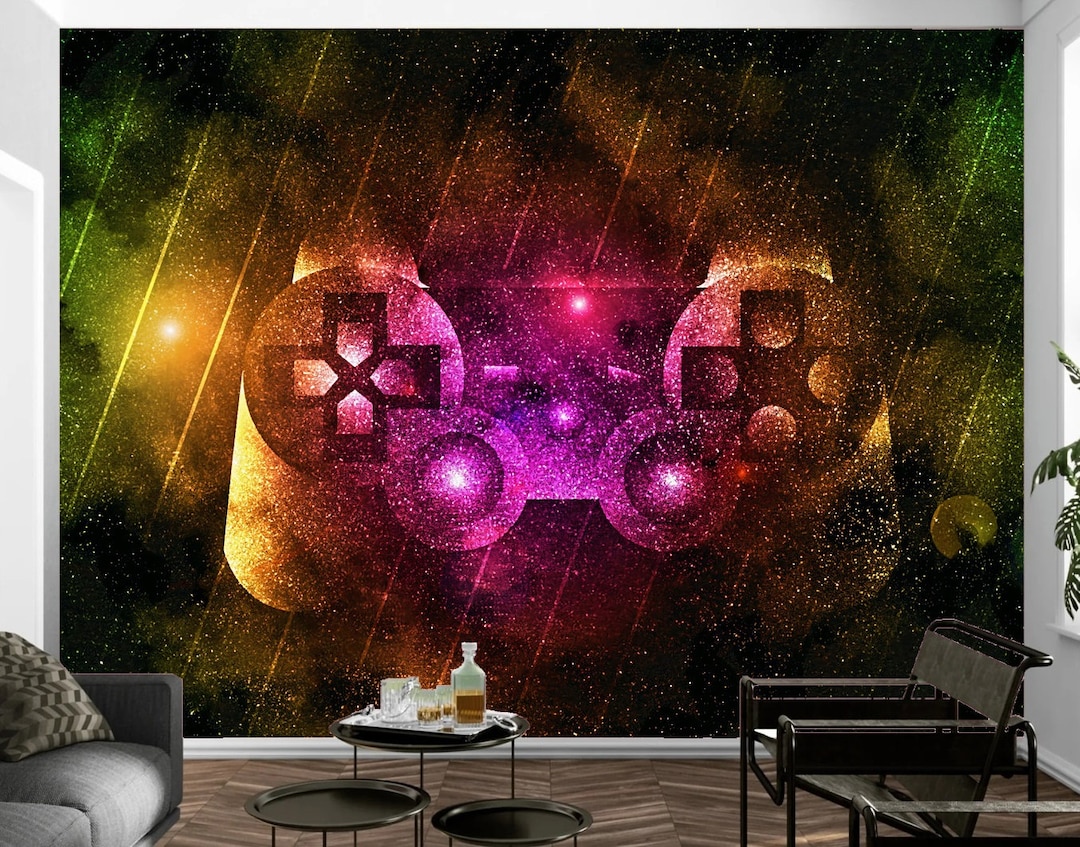 Kids Room Wall Mural Wallpaper, Large Video Game Peel and Stick ...