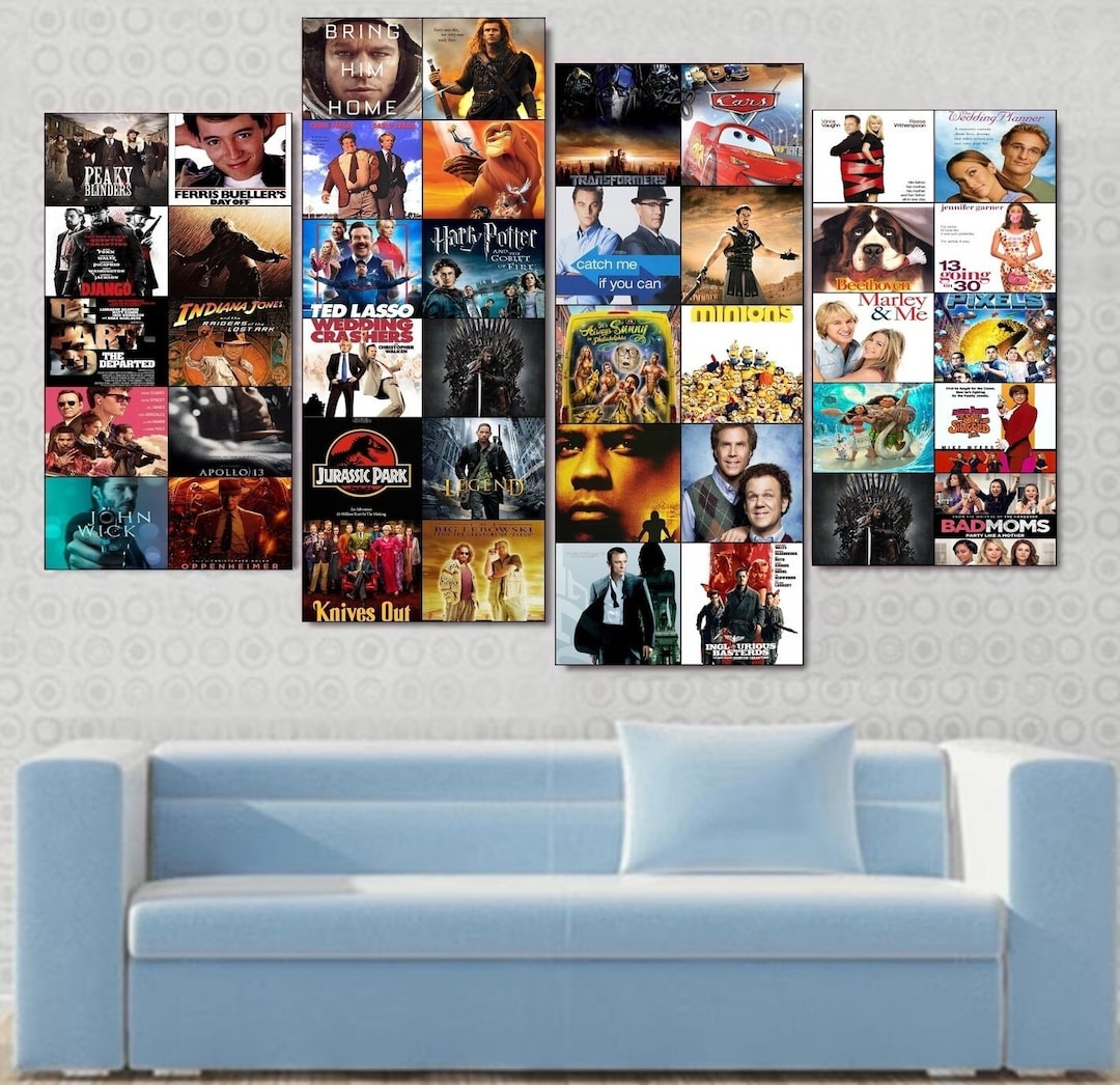 Movie Canvas Wall Art Framed, Classic Movie Collage Poster, Customize ...