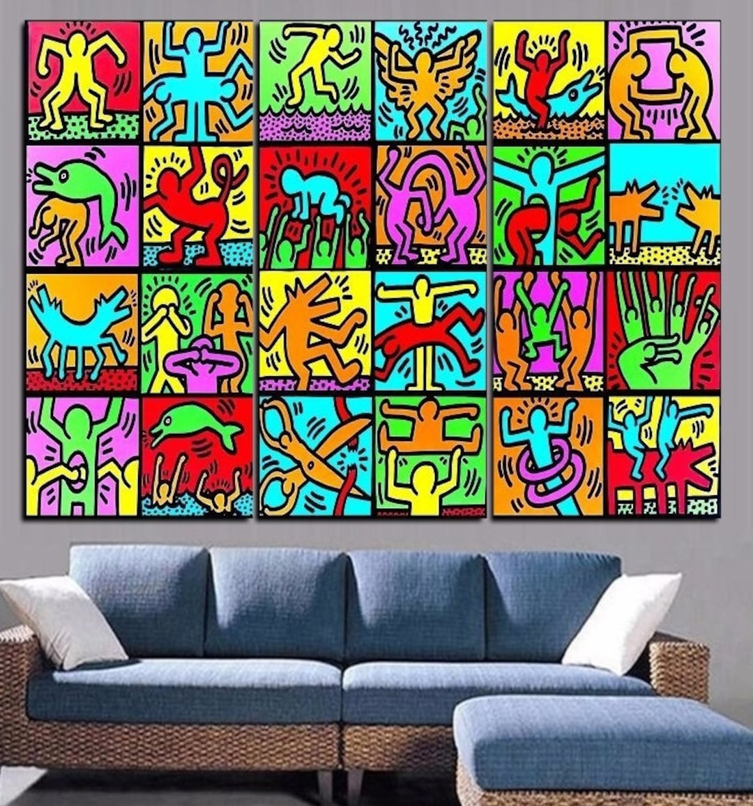 Keith Haring Wall Art, Canvas Framed HD Poster, Keith Haring Pop Art ...