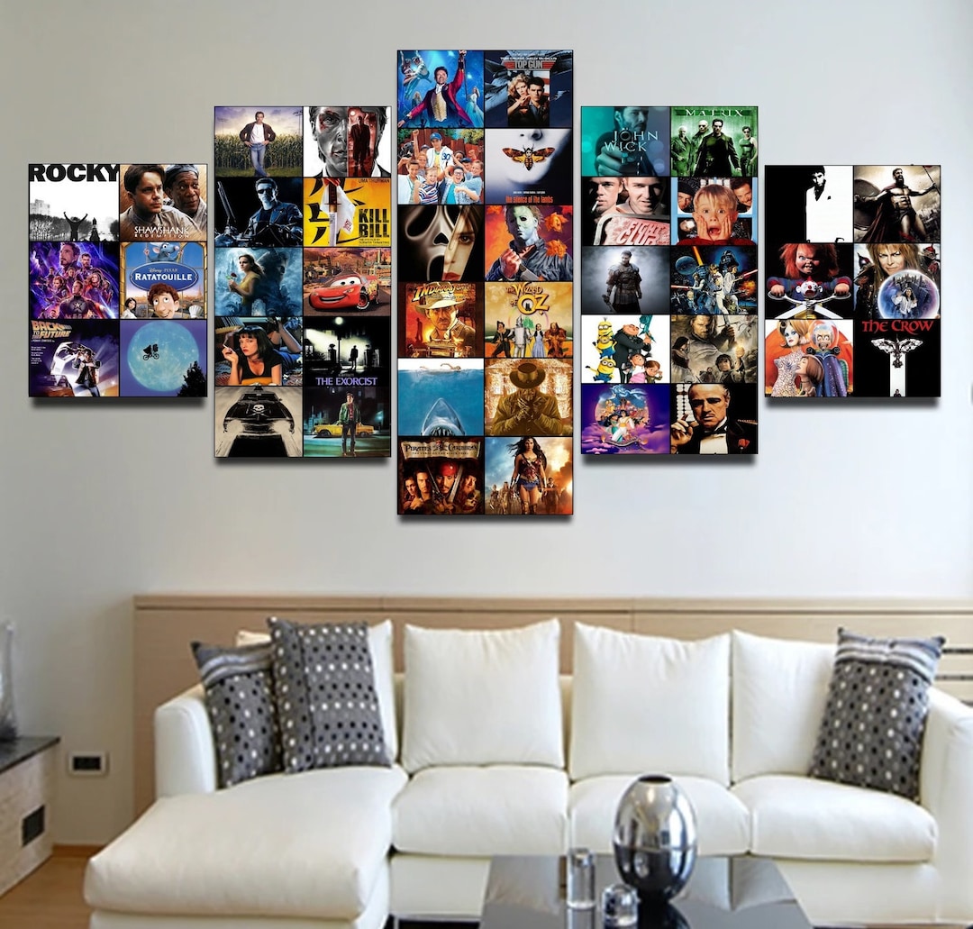 Movie Collage Wall Art Framed, Classic Movie or TV Show Canvas Poster ...