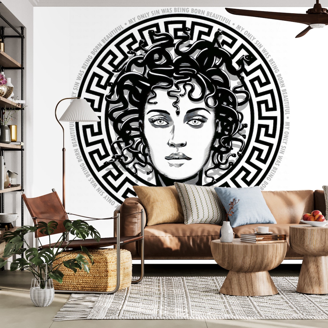 Medusa Wall Mural Wallpaper, Peel Stick Removable Medusa Wall Art Decal ...