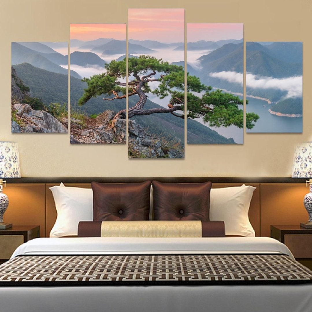 Landscape Bonsai Tree Canvas Wall Art Framed / Bonsai Tree Print Home ...