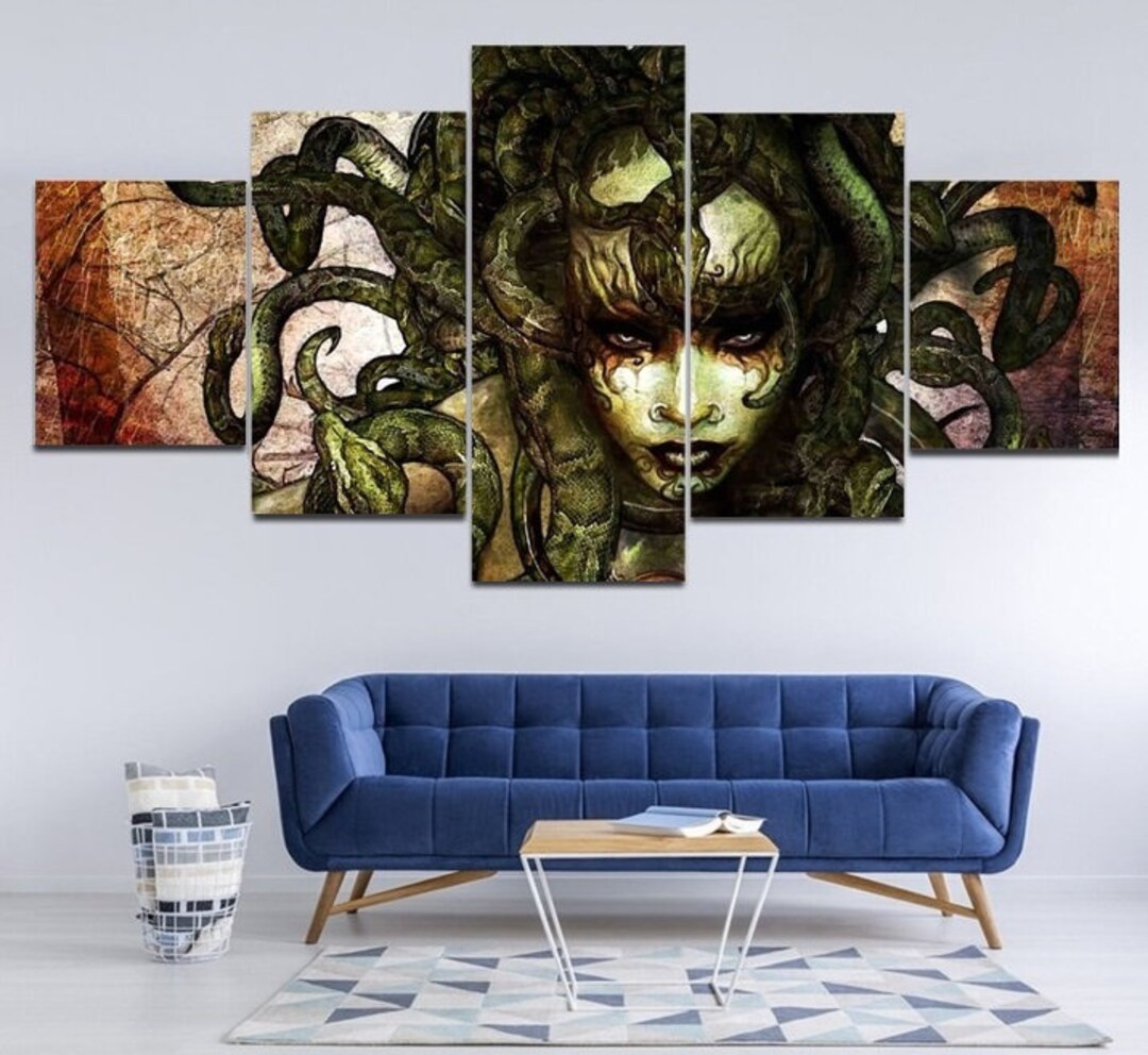 Medusa Wall Art, Medusa Decor, Greek Mythology Art, Medusa Painting ...