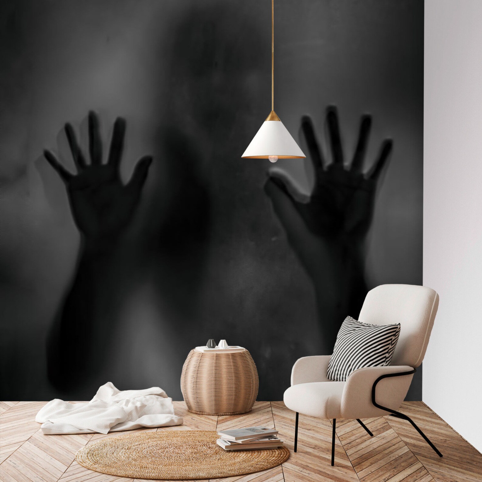 Ghost Horror Wall Mural Art, Horror Wallpaper Peel and Stick, Removable ...