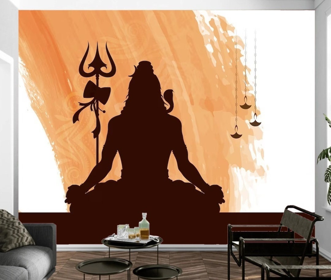 Hindu God Lord Shiva Wall Mural Wallpaper, Wall Decal Peel and Stick ...