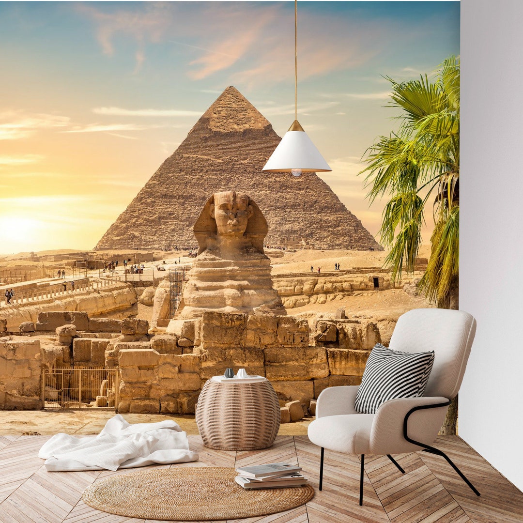 Great Pyramid of Giza Wall Mural Wallpaper, the Sphinx Decor Peel and ...