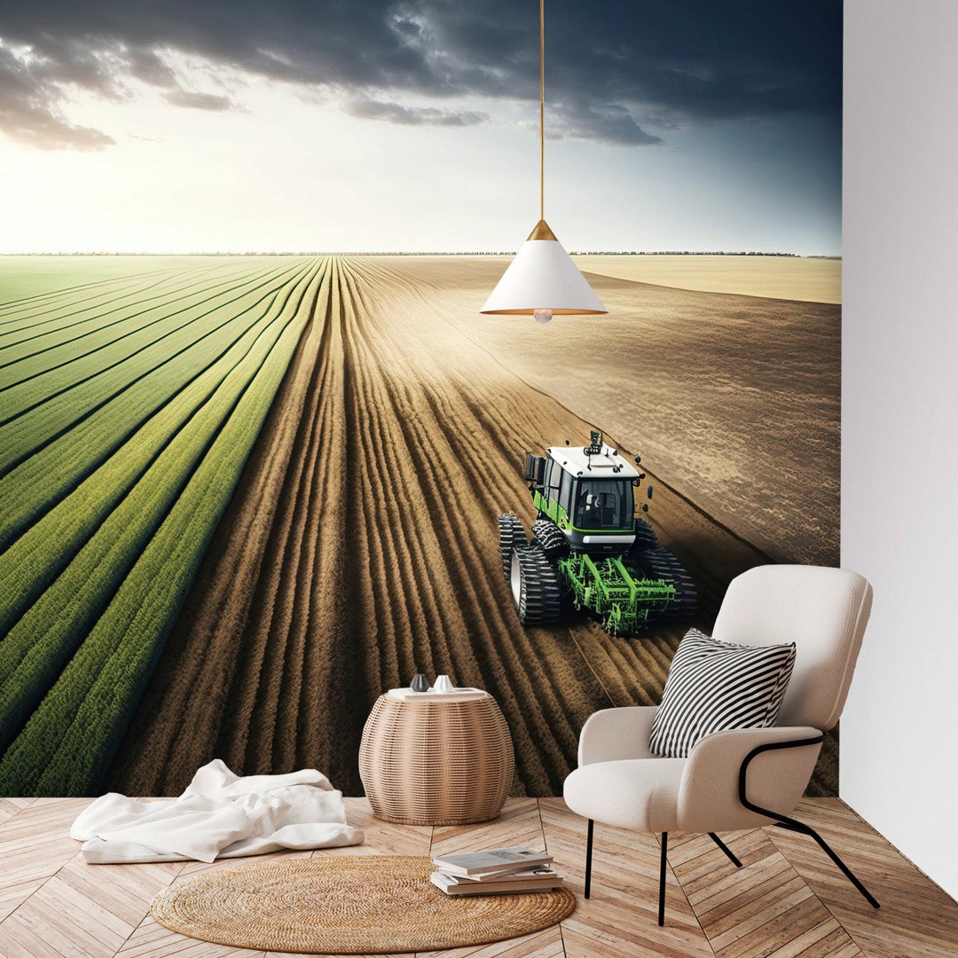 John Deere Tractor Wall Mural Art, Wallpaper Peel and Stick, Removable ...