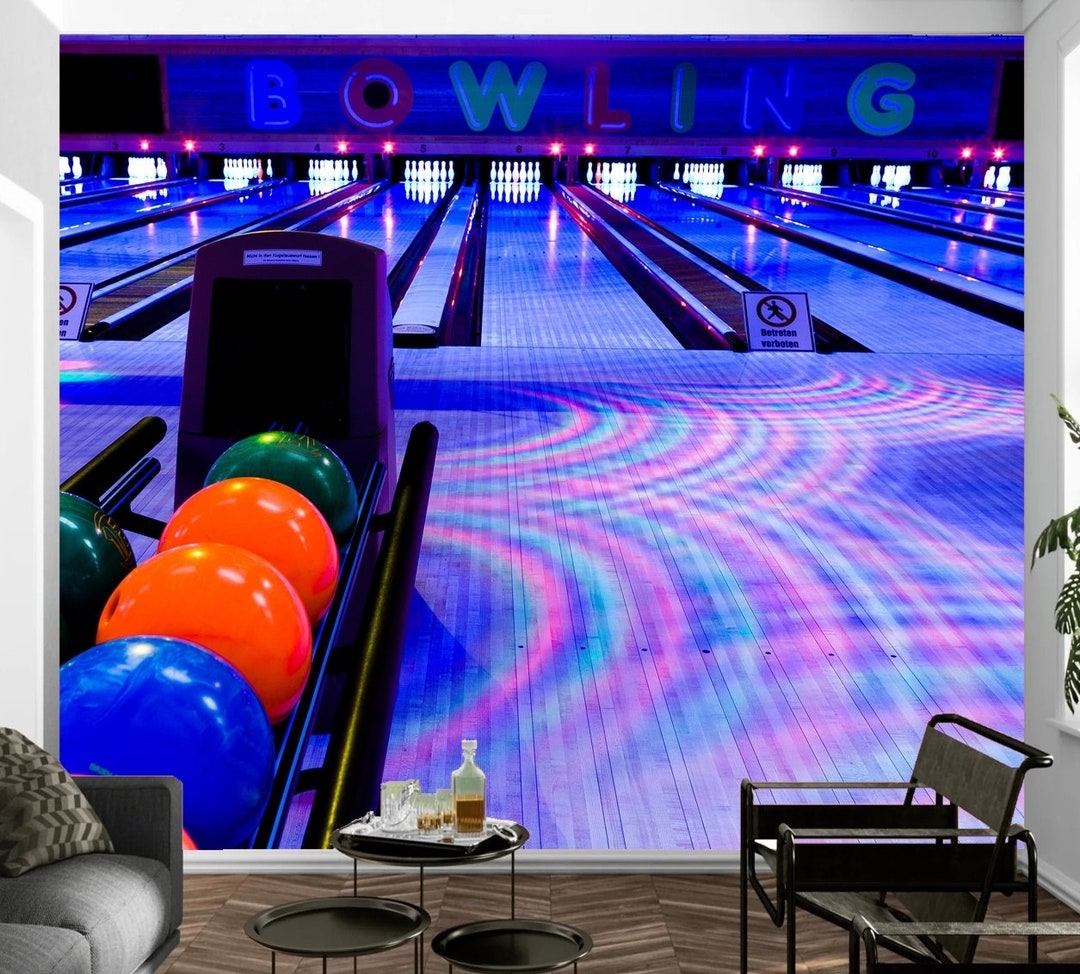 Bowling Alley Wall Mural Wallpaper, 3D Sports Peel and Stick Decal ...