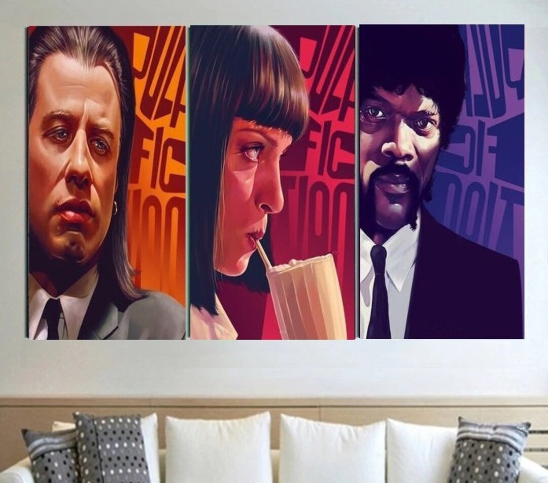 Movie Collage Wall Art / Pulp Fiction Wall Art / Tarantino Canvas ...