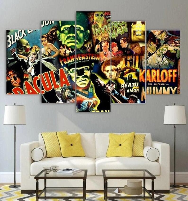 Horror Wall Mural, Classic Horror Peel and Stick Removable Wallpaper ...