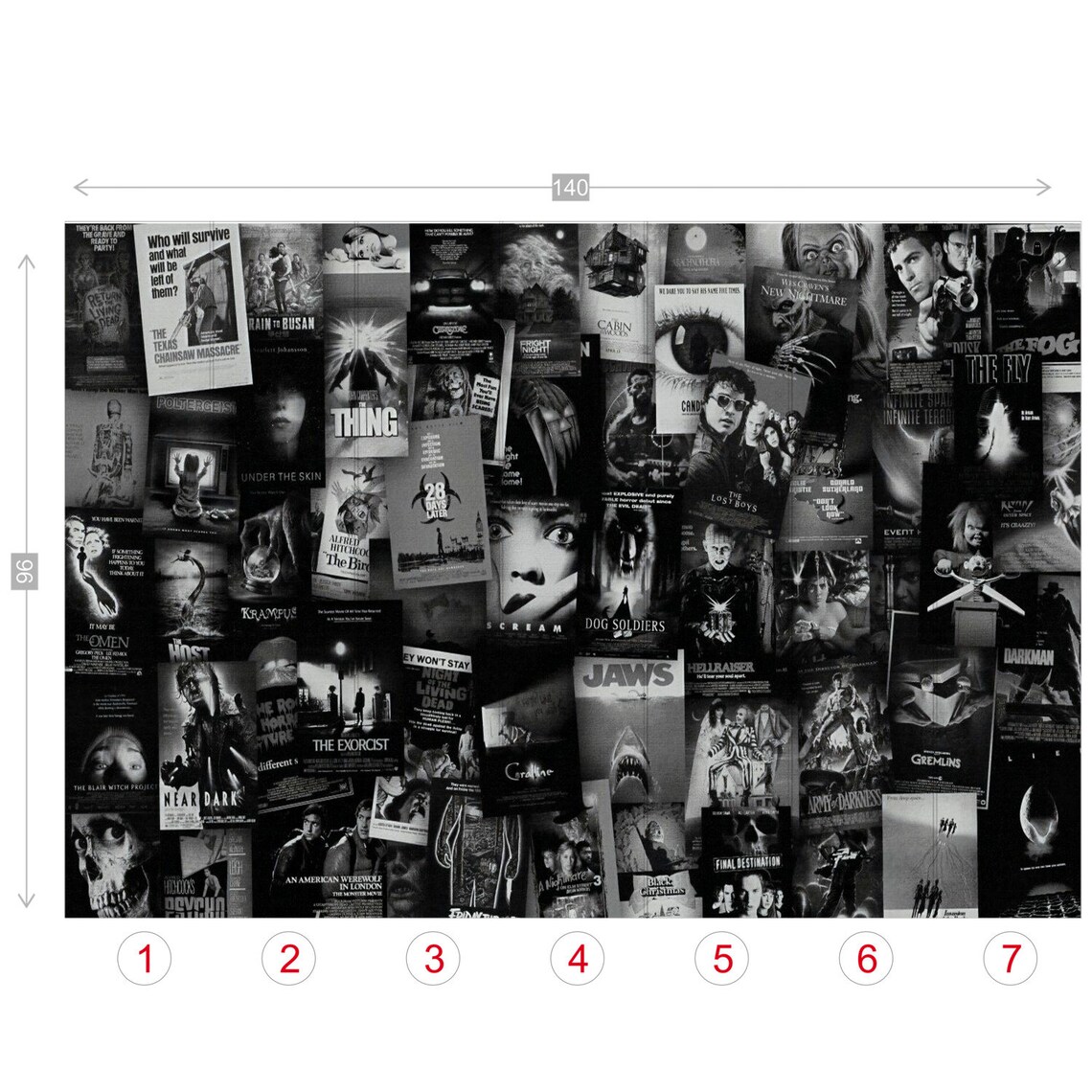 Horror Wallpaper Mural Art, Horror Collage Peel and Stick, Removable ...