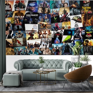 Movie Collage Wallpaper, Custom Movies Wall Mural Peel and Stick ...