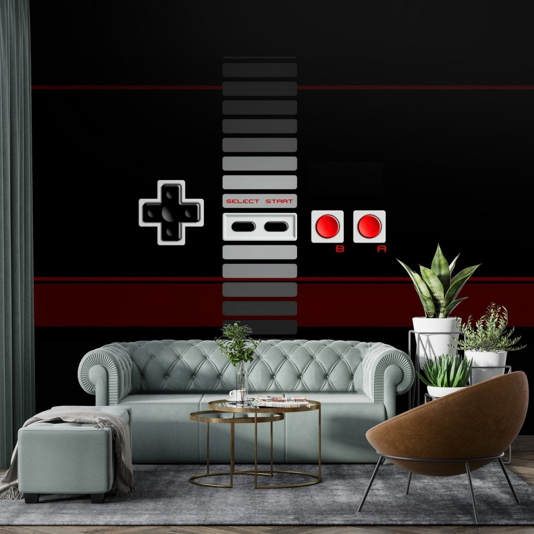 Nintendo Wallpaper Classic Gamer Wall Mural, Peel Stick Kids Room Video ...