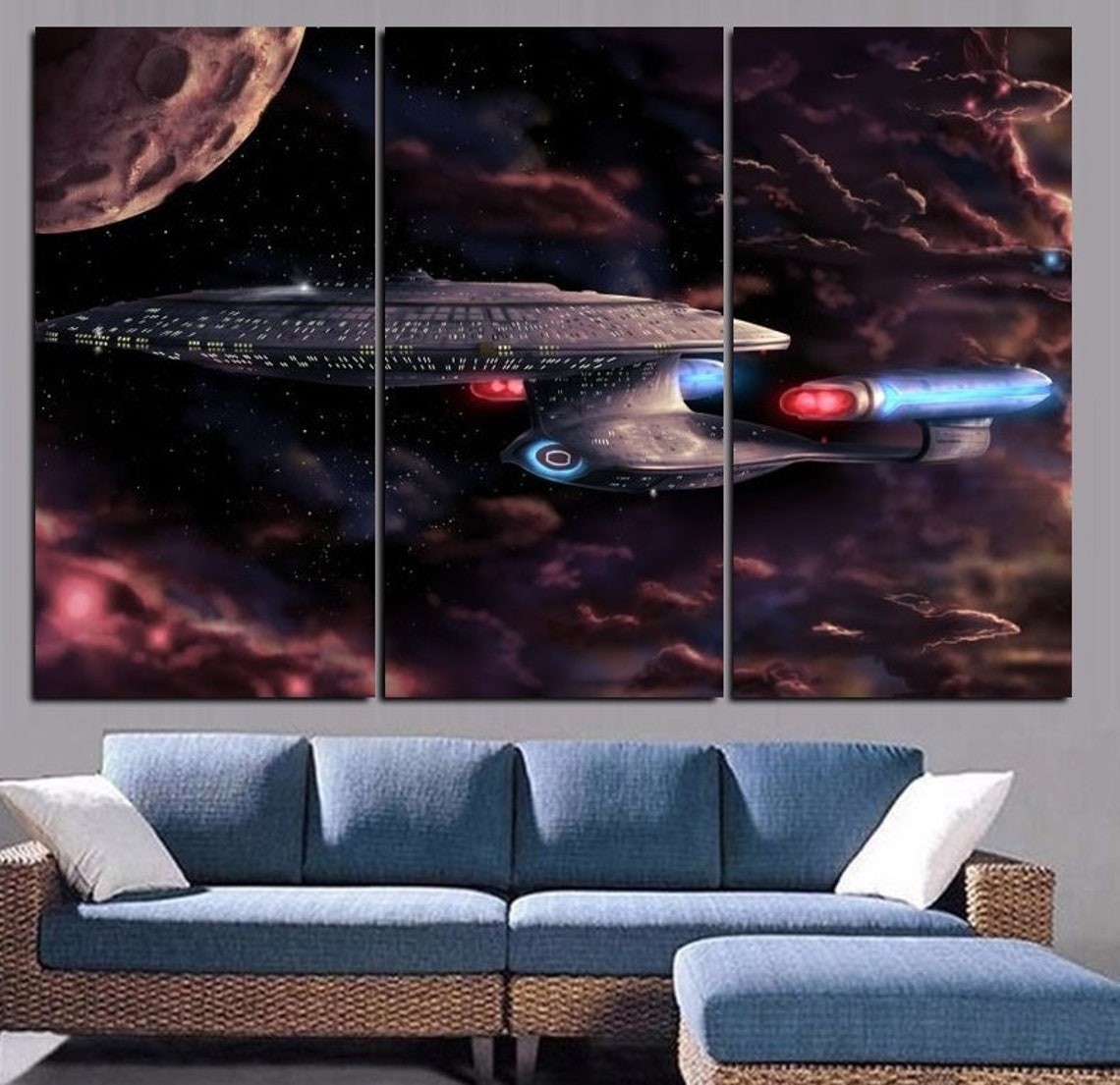 Star Trek Wall Art Canvas Framed HD Poster Star Trek Home - Etsy