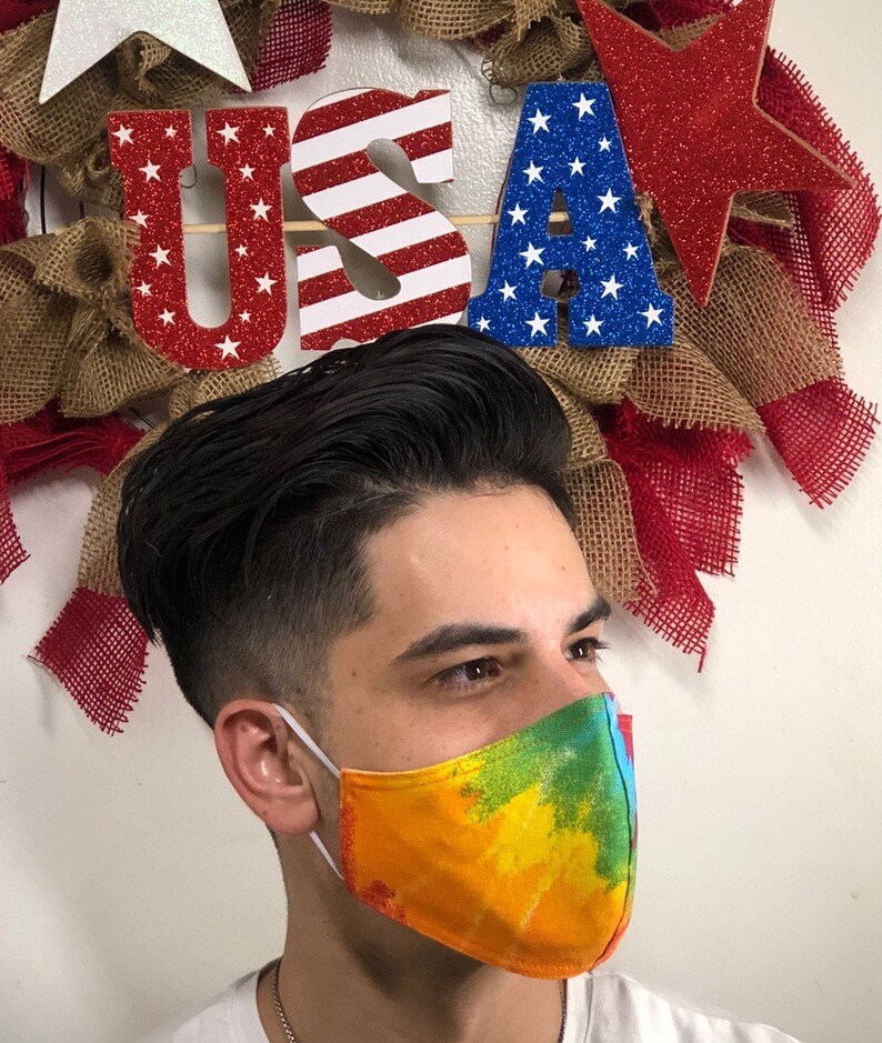 Rainbow Face Mask High Quality Reversible Made in USA - Etsy
