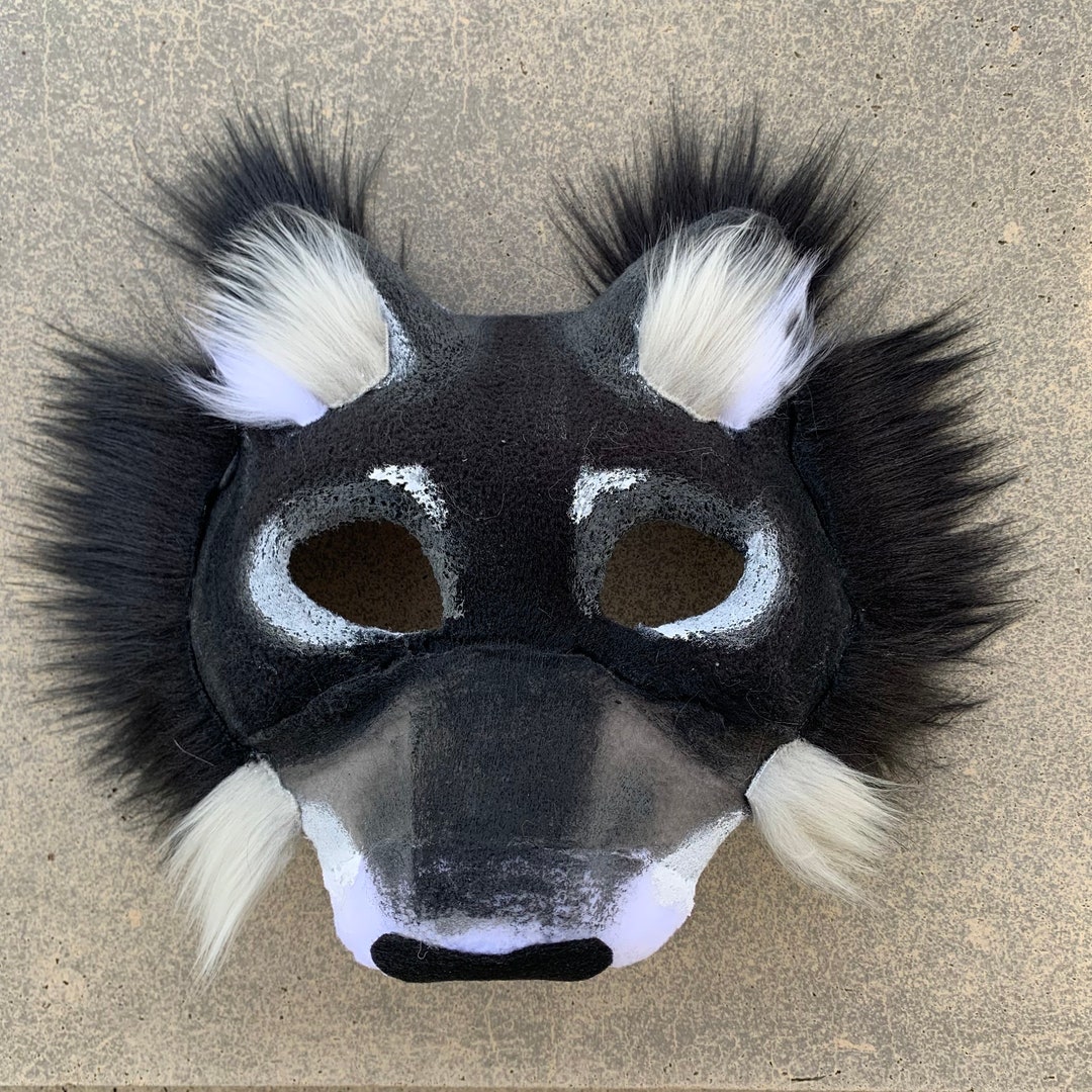 Gray Black Wolf Mask - Etsy