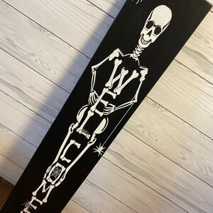 Welcome Skeleton Wood Porch Sign, Halloween Sign, Farmhouse Fall Decor ...