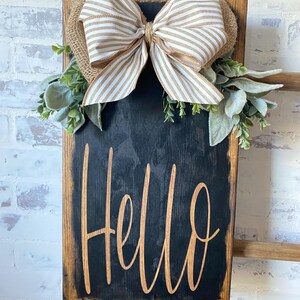 Hello Door Hanger, Front Door Decor, Welcome Door Hanger, Door Wreath ...